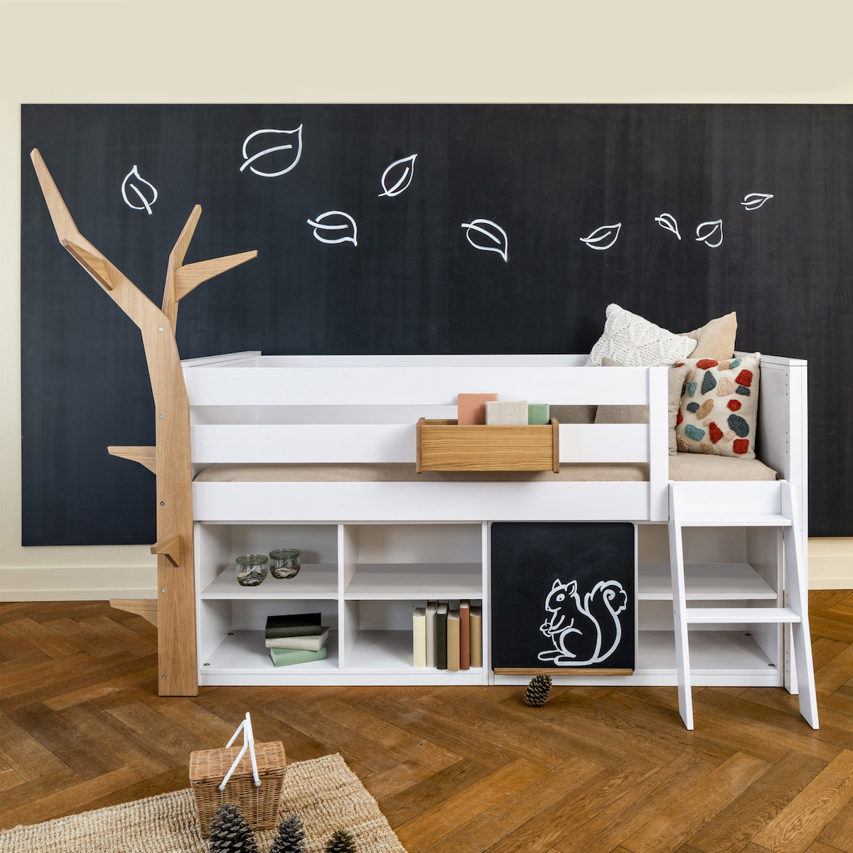 Caja colgante cama KASVA contrachapado roble | Abitare Kids