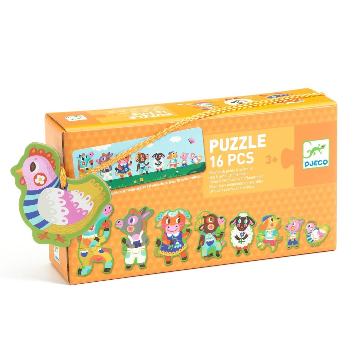 Puzzle 16pzas GRANDES Y PEQUEÑOS EN LA GRANJA Djeco | Abitare Kids